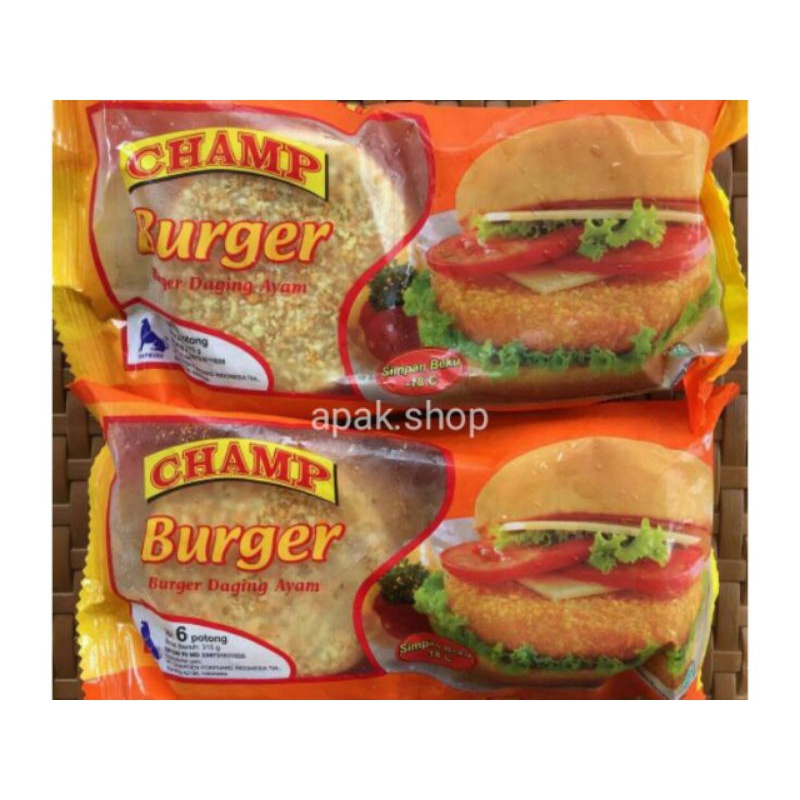 Jual CHAMP Burger isi 6 | FROZENFOODS | Shopee Indonesia