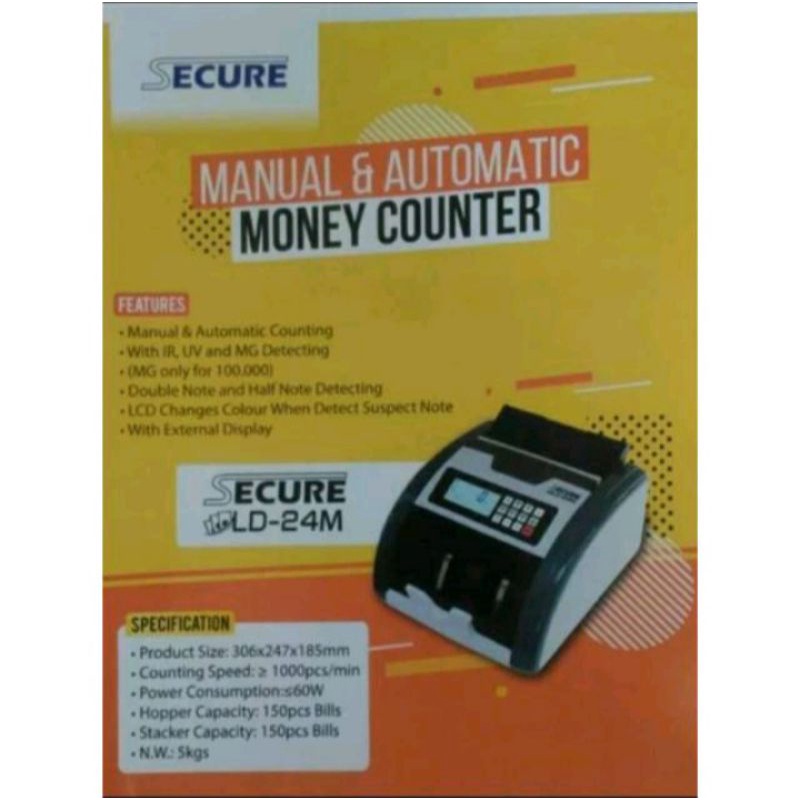 Jual MESIN HITUNG UANG SECURE LD-24 M Manual & Automatic Money Counter | Shopee Indonesia