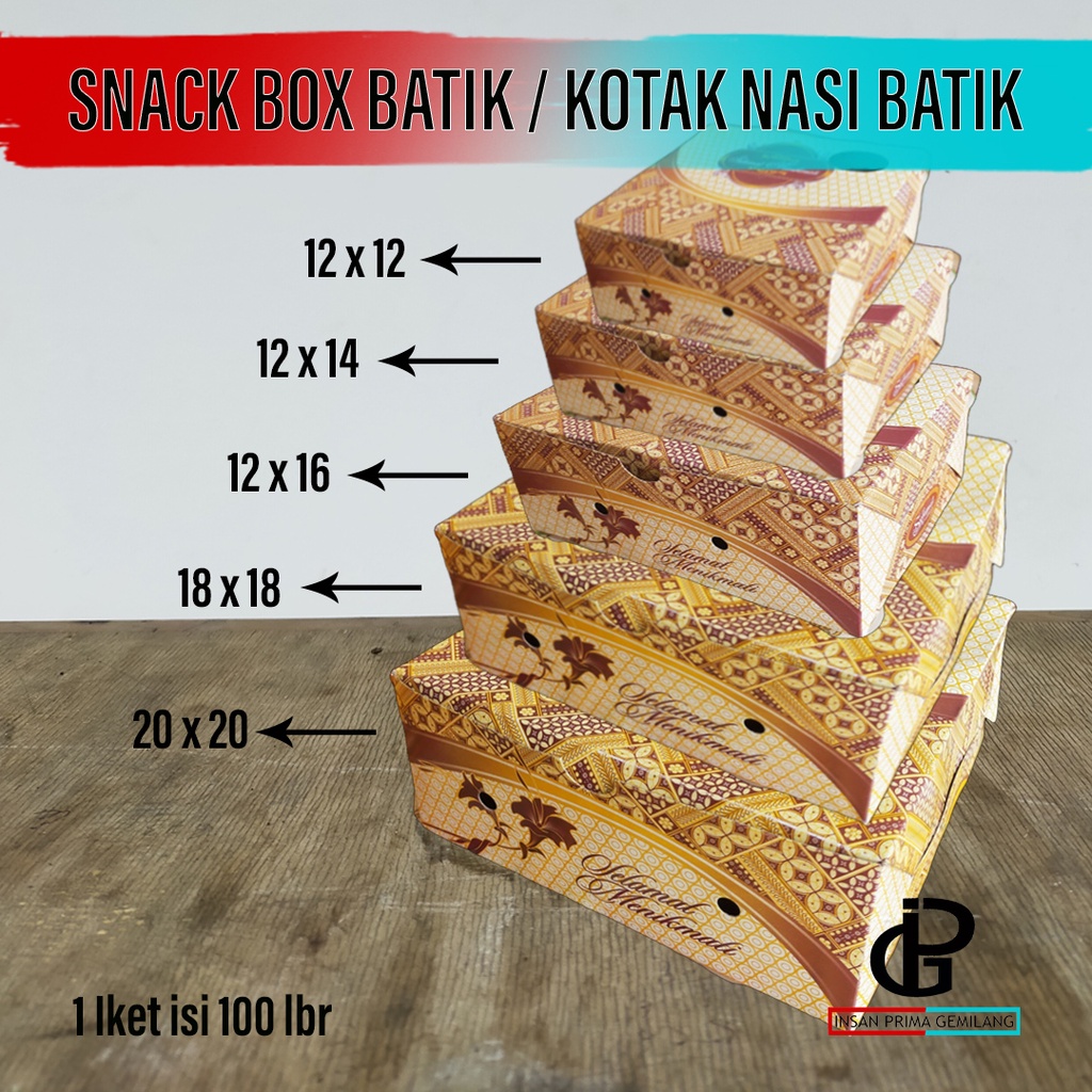 Jual KOTAK NASI BATIK / BOX SNACK BATIK / BOX MAKANAN 1 IKET ISI 100 ...