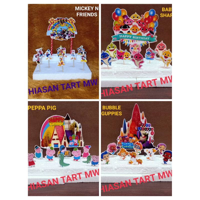 Jual Topper Cake Ulang Tahun Karakter Laki Perempuan / Topper Kue Tart ...