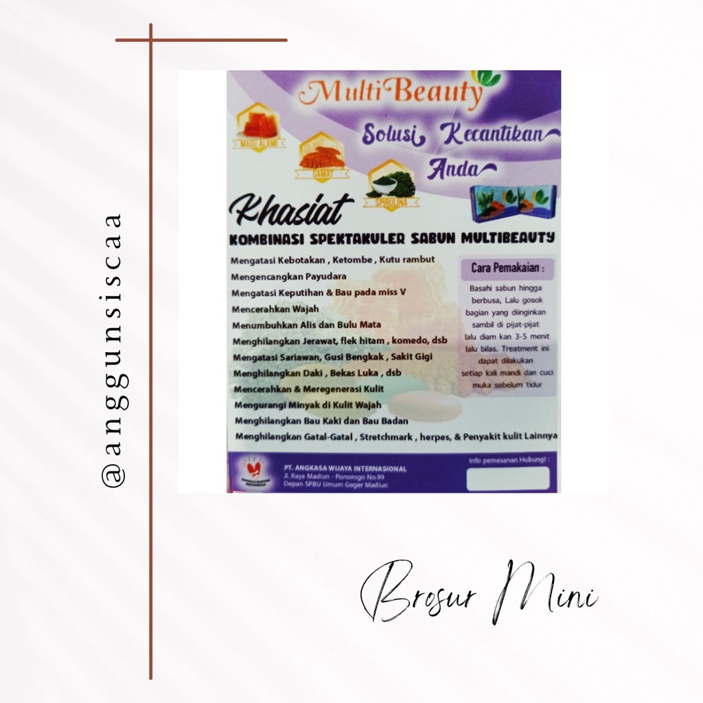 Jual Brosur Mini Multibeauty - Brosur Sabun Multibeauty Promosi ...