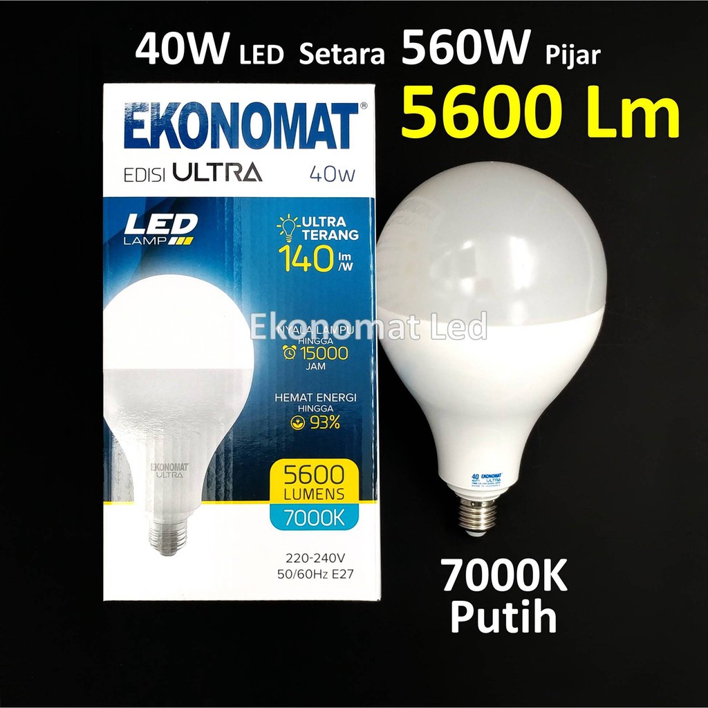 Jual Ekonomat ULTRA 5600 Lm 40W Putih 7000K LED Lampu 40Watt 40 Watt 40 ...