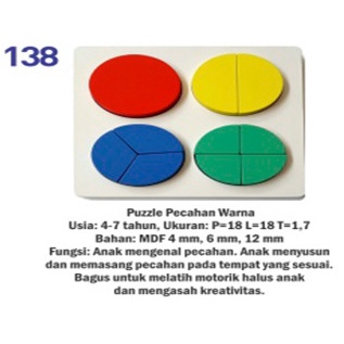 Jual Alat Peraga Edukatif Puzzle Pecahan Warna | Shopee Indonesia