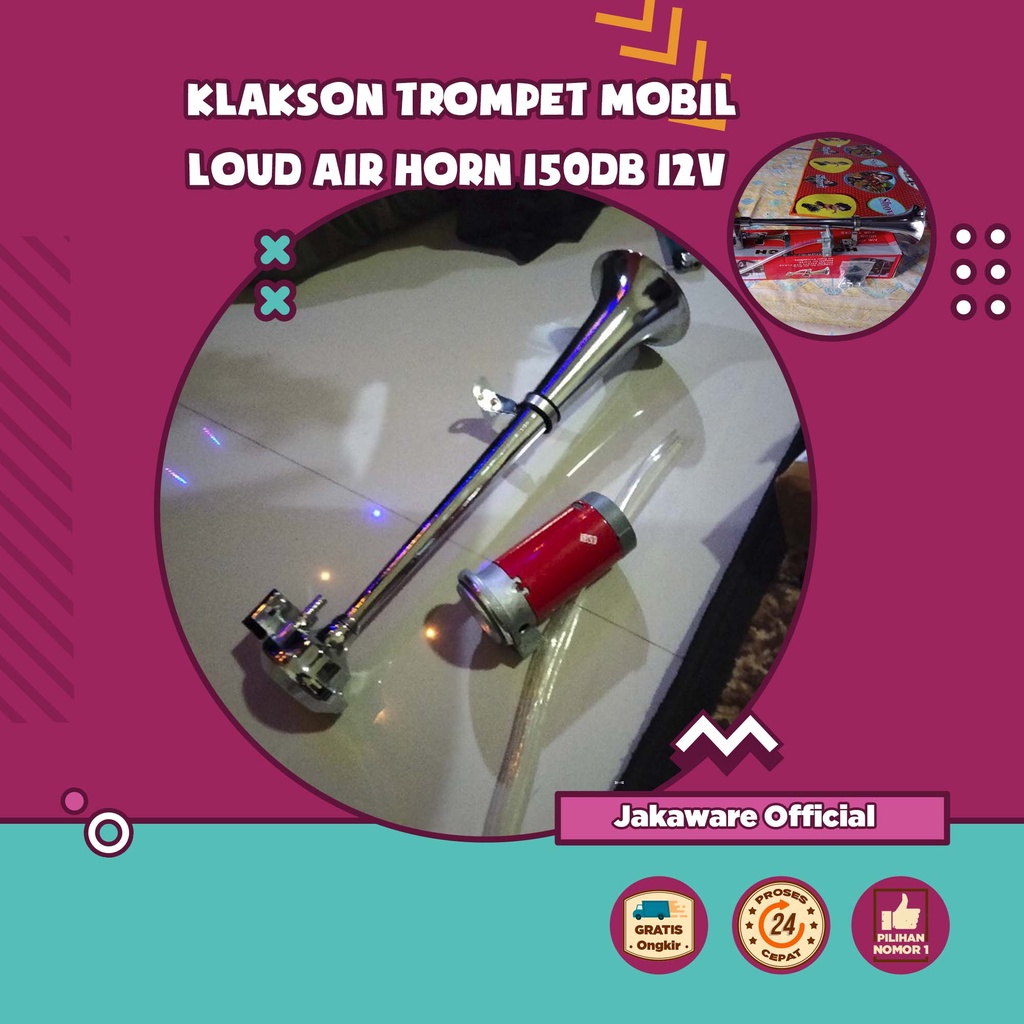 Jual KLAKSON TROMPET MOBIL LOUD AIR HORN 150dB 12V TEROMPET BEL TRUCK ...