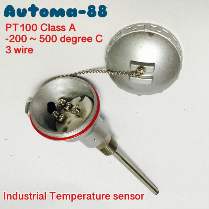 Jual Industrial Pt100 Sensor 10Cm 100Mm 1/2 Npt Ceramic Terminal Head ...
