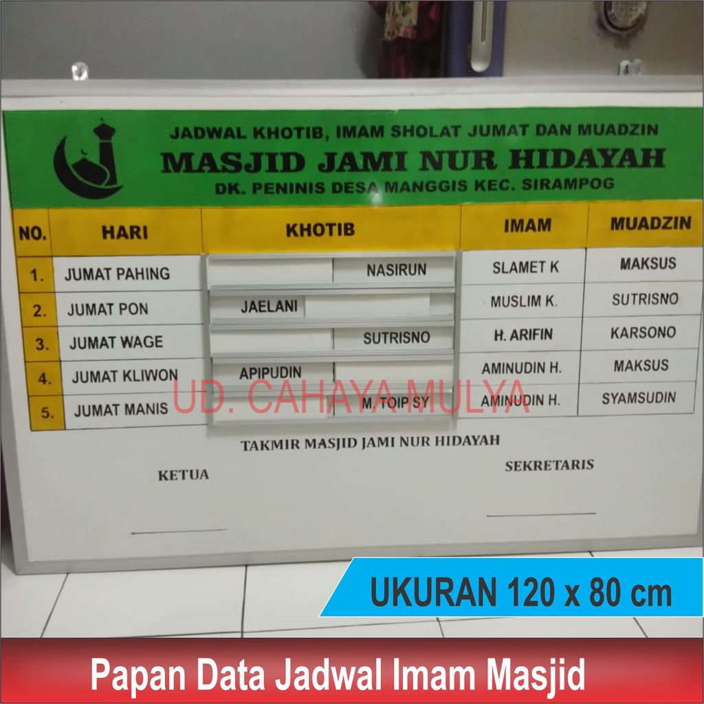 Jual Papan data Imam Masjid 120x80cm | Shopee Indonesia