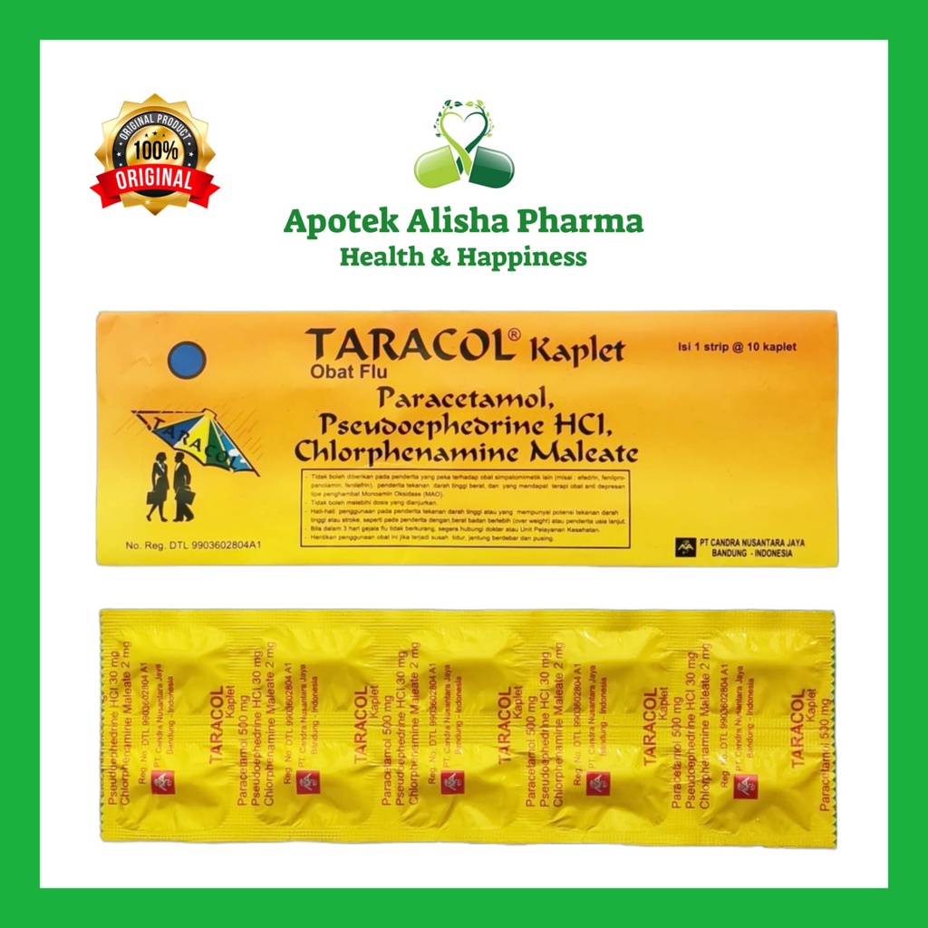 Jual Taracol Tablet Box isi 100 dan Strip isi 10 Kaplet Obat Flu Pilek ...