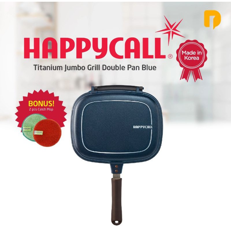 Jual Happycall Titanium Jumbo Grill Double Pan Blue | Shopee Indonesia