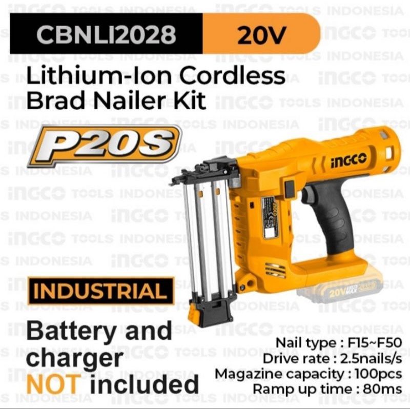Jual INGCO CBNLI2028 BRAD NAILER GUN CORDLESS 20V F15-F50 MESIN HEKTER ... Jual INGCO CBNLI2028 BRAD NAILER GUN CORDLESS 20V F15-F50 MESIN HEKTER ...