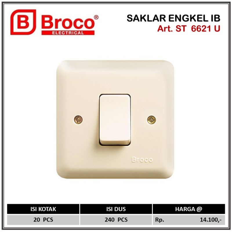 Jual saklar lampu merk broco tanam dan timbul | Shopee Indonesia