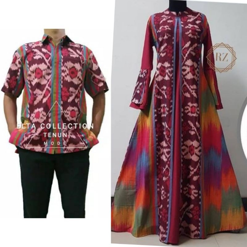 Jual sarimbit tenun motif pelangi bunga | Shopee Indonesia