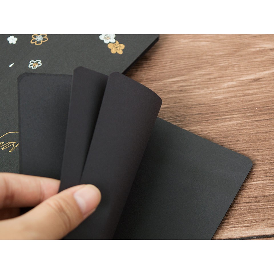 Jual Buku Hitam Polos / Black Paper A6 Polos Notes / Kertas Hitam ...