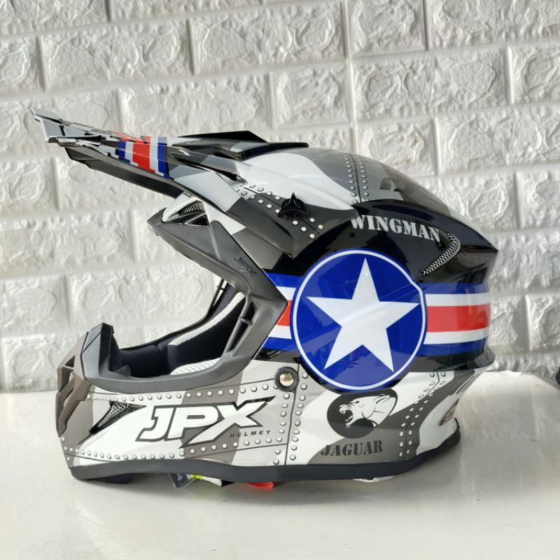 Jual HELM JPX CROSS X30 WINGMAN BLACK GLOSS HELM CROSS JPX HITAM GLOSS ...