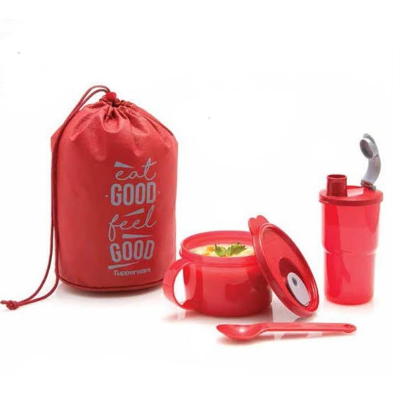 Jual Lunch Set Tupperware Red Blush | Shopee Indonesia