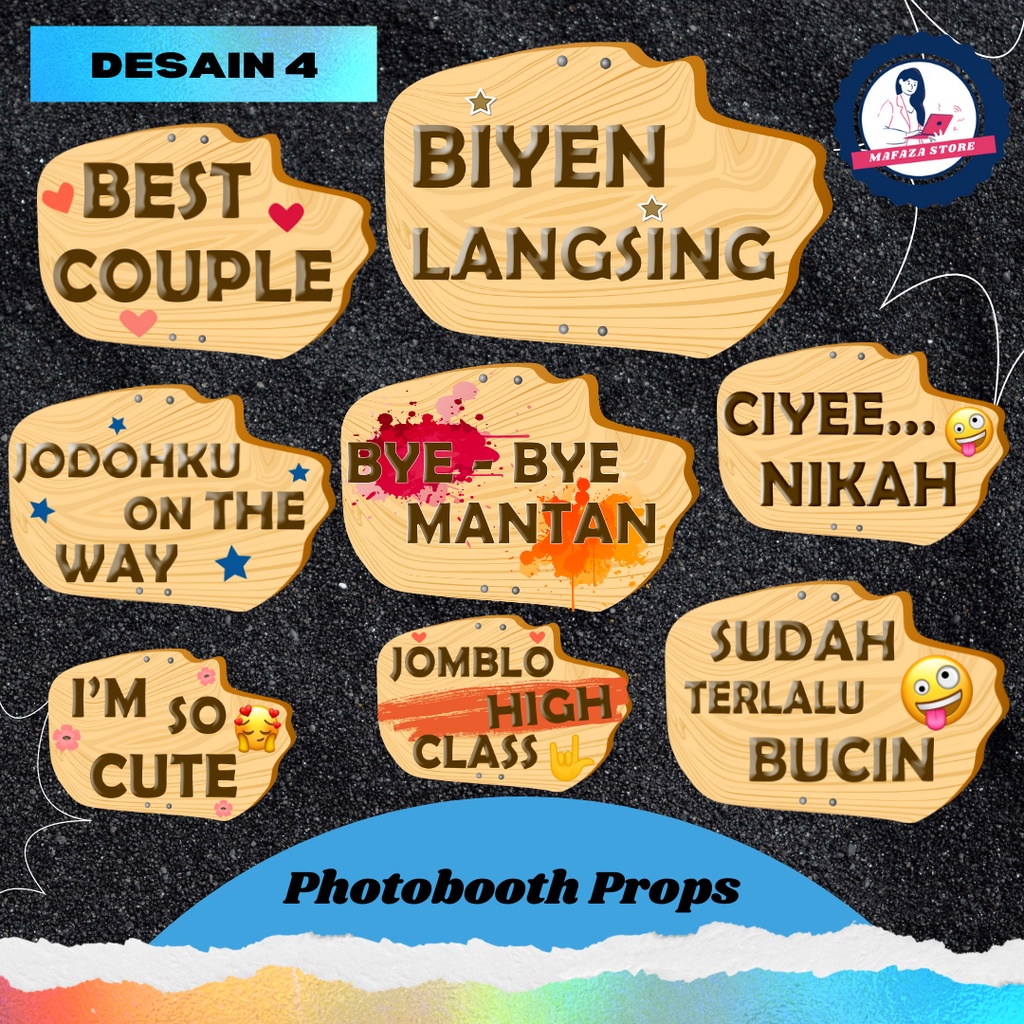 Jual (isi 8) Property Photobooth / photobooth set / Tulisan untuk foto ...