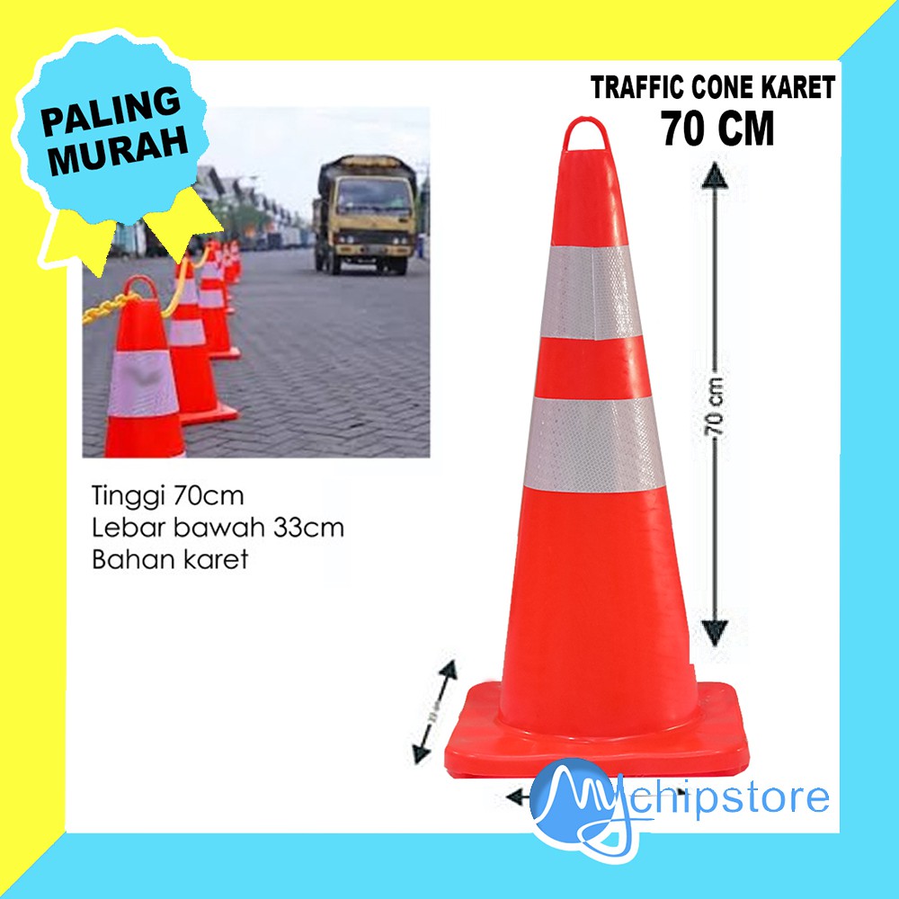 Jual Traffic Cone Safety Kerucut Pembatas Jalan Orange Karet 70CM ORI | Shopee Indonesia