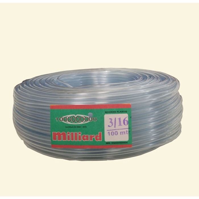 Jual Selang Air Bening Milliard 3/16" Inch 100 Meter (Selang Aerator ...