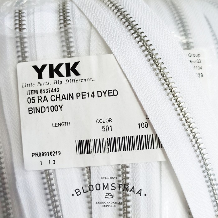 Jual Resleting YKK Gigi Besi Silver Aluminium 05 YKK Metal Zipper RA meteran | Shopee Indonesia