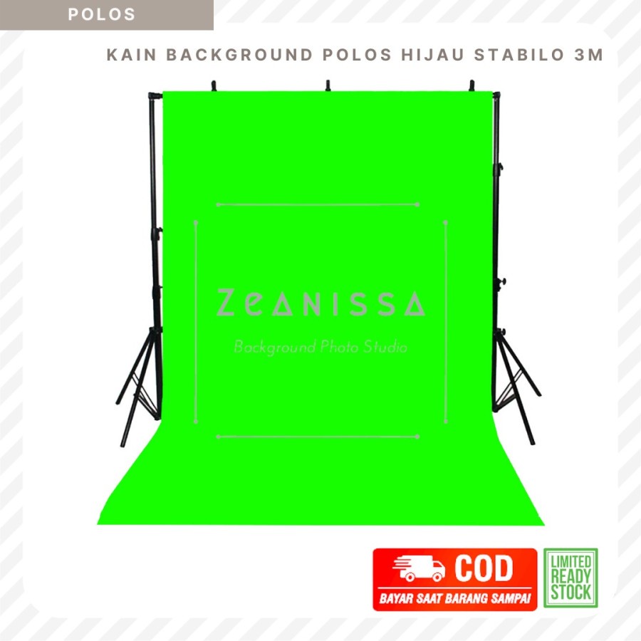Jual Kain Background Backdrop latar layar Studio Foto zoom polos hijau ...