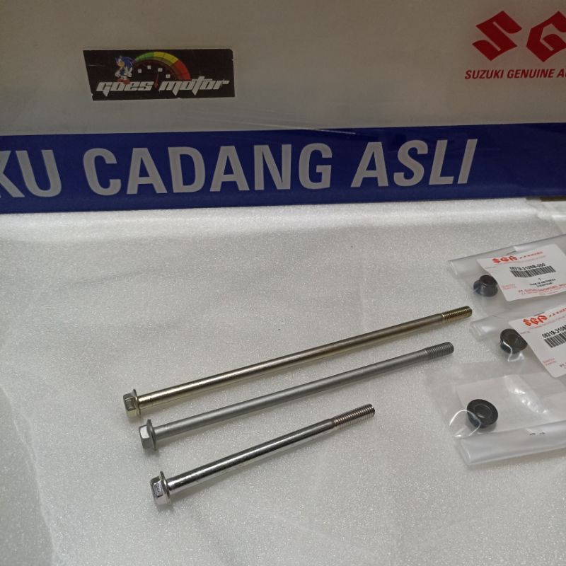 Jual baut mesin satria 2 tak set 3pcs engine mounting asli japan | Shopee Indonesia