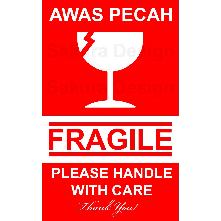 Jual Stiker Fragile Label Pengiriman - Awas Pecah - Sticker Murah ...