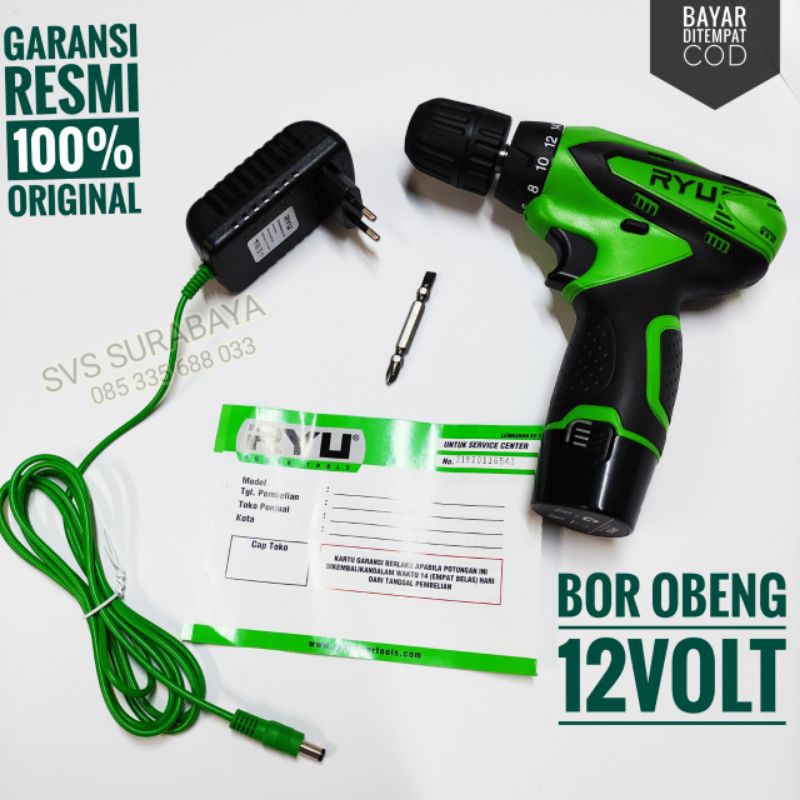 Jual Bor batre ryu 12volt RCD12V-1 cordless drill bor obeng tanpa kabel ...