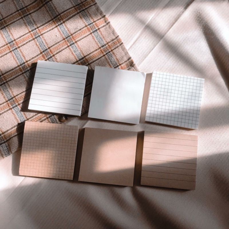 Jual Sticky notes / memo note catatan kecil aesthetic brown white ...