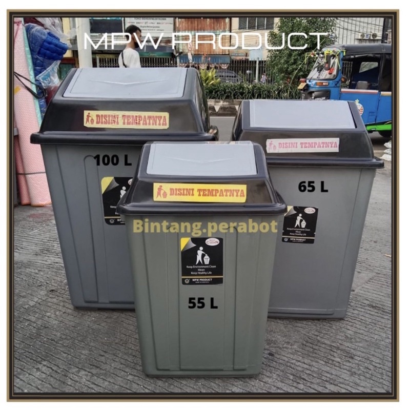 Jual TEMPAT SAMPAH MPW SILVER - ABU ( 5 L, 10 L, 15 L, 20 L, 42 L ) DASBIN | Shopee Indonesia