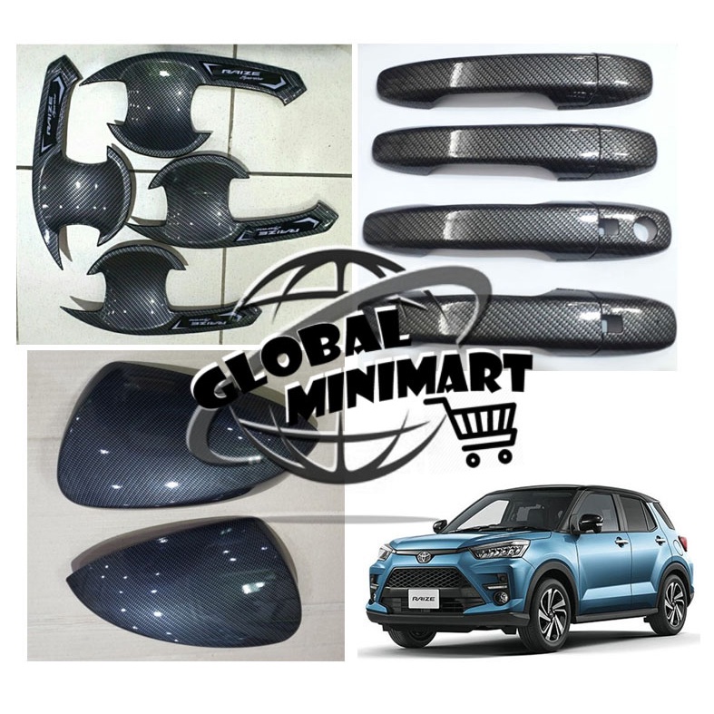 Jual PAKET COVER SPION + OUTER + COVER HANDLE CARBON TOYOTA RAIZE GM ...