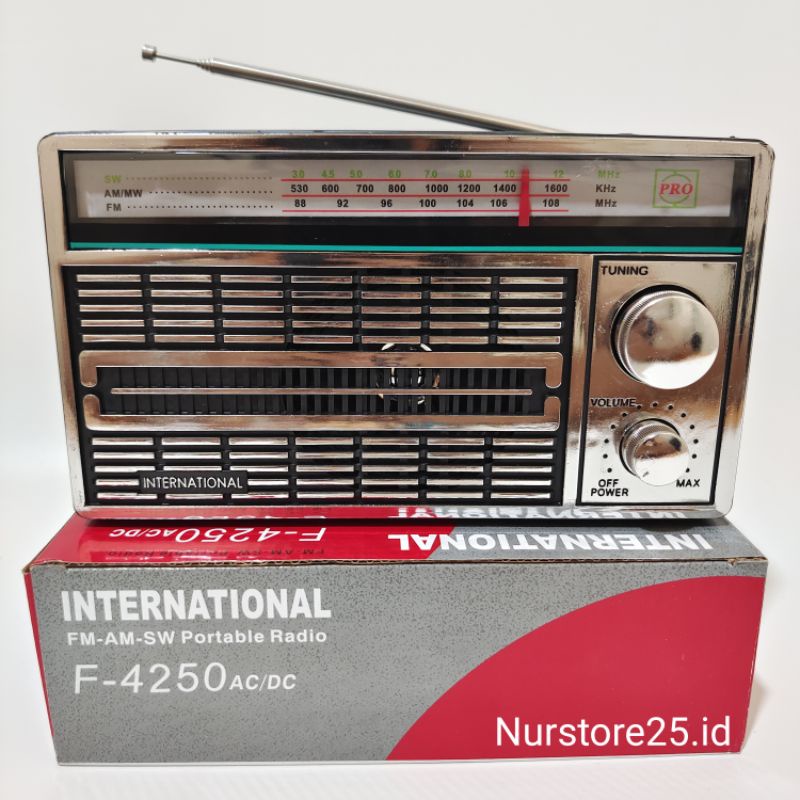 Jual Radio Jadul INTERNATIONAL F-4250 AC/DC 3 BAND FM-AM-SW PORTABLE ...