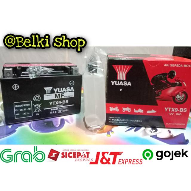 Jual Aki Motor Kawasaki Ninja 250 FI YUASA YTX9-BS MF | Shopee Indonesia