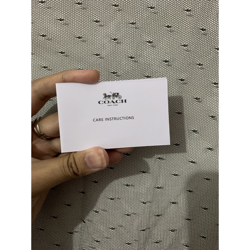 Jual Coach Care Card Instruction ORIGINAL 100%/Coach Kartu Merawat Tas ...