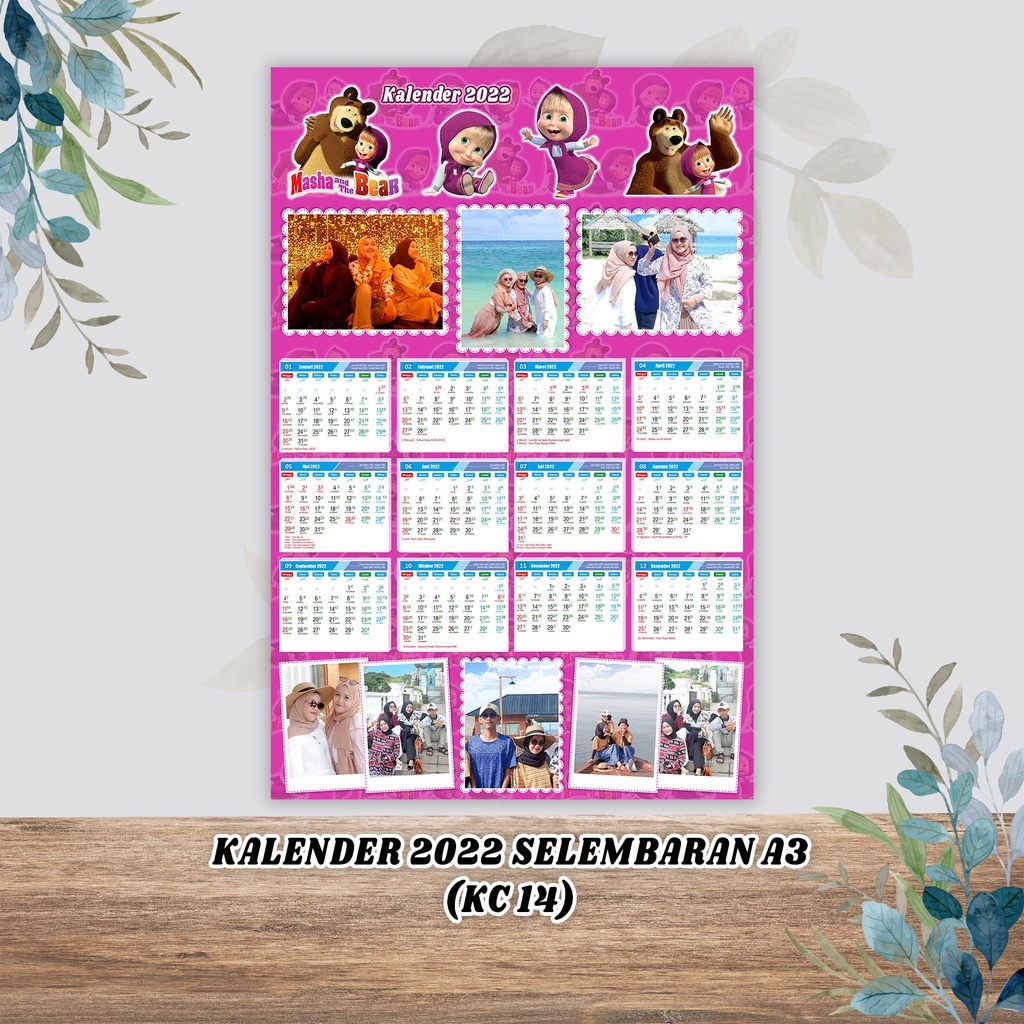 Jual Cetak Kalender Dinding 2022 Aneka Tema Custom Foto Dan Nama ...