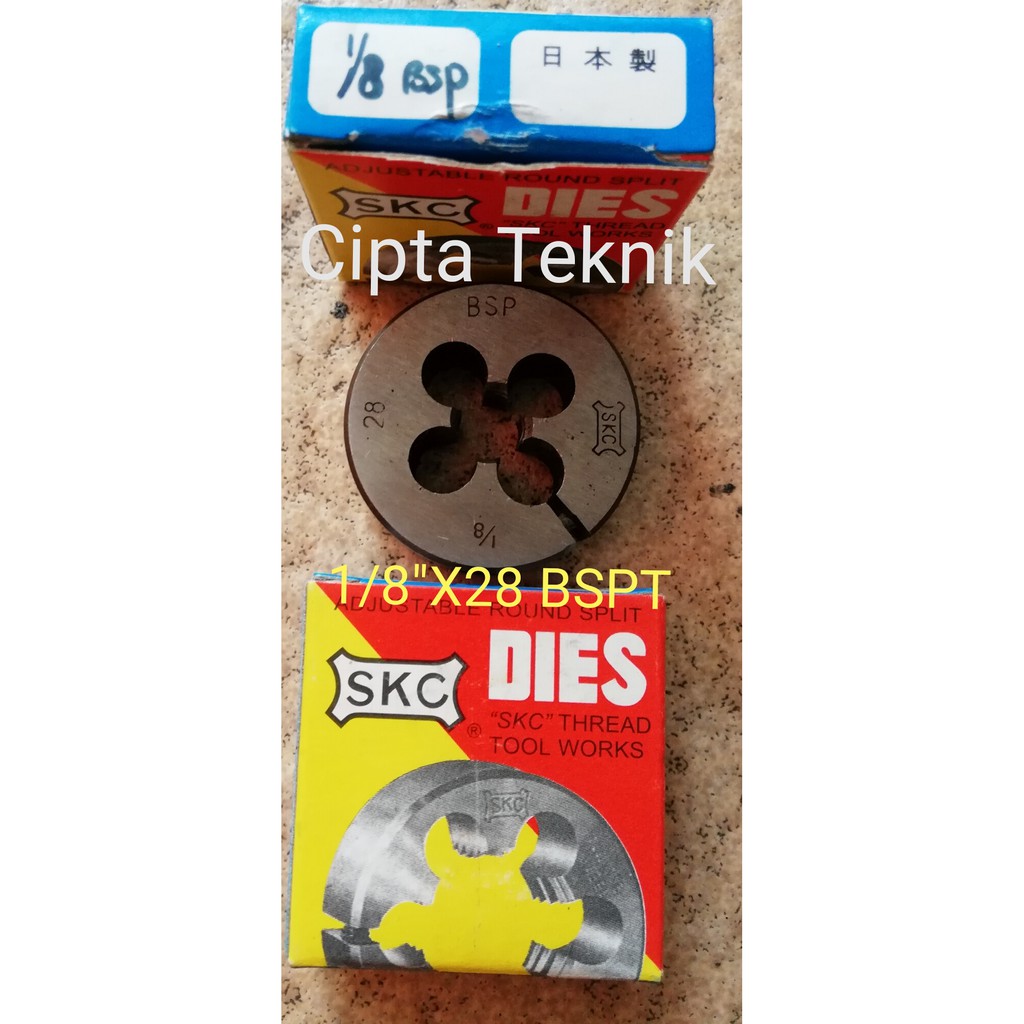 Jual Snei Skc 1/8 inchi x 28 BSPT Blok 1,5 inchi Ulir Pipa Round Dies 1/8inchi x 28BSPT Senei ...