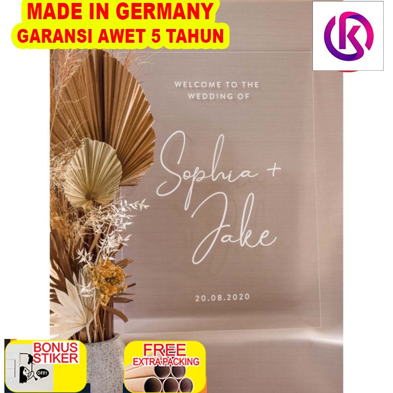 Jual Murah Acrylic Welcome Sign 40x60 / Grafir Welcome Sign / Dekorasi ...