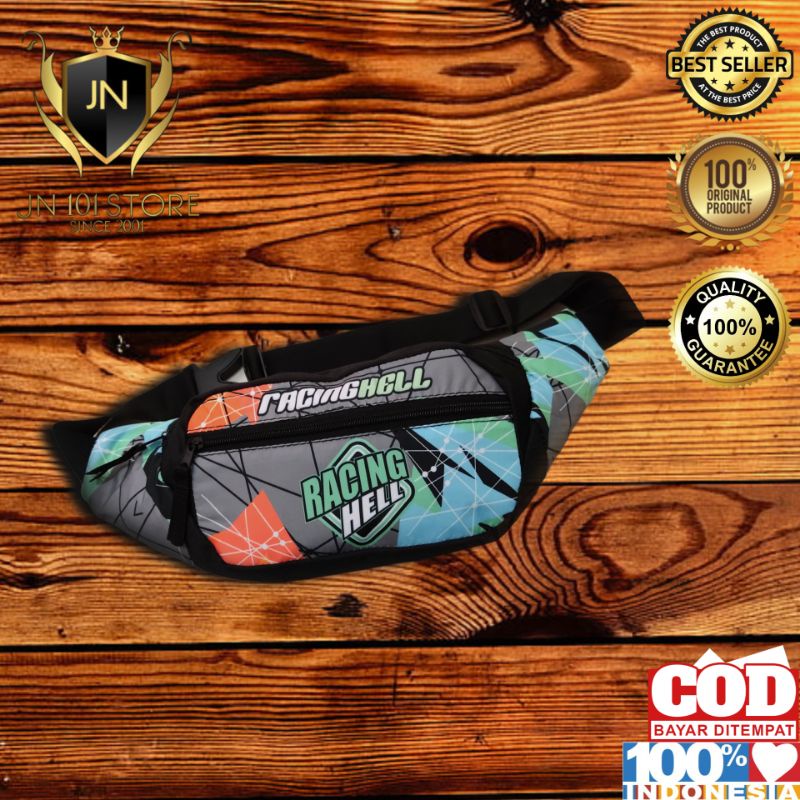 Jual COD tas selempang cowok waist bag pria racing hell original murah ...