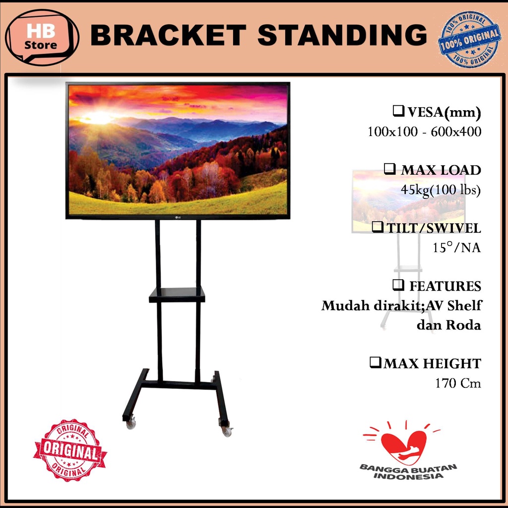 Jual Standing Bracket TV Braket Standing TV LED 32 40 42 43 45 49 50 55 ...