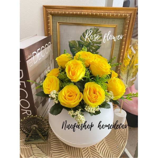 Jual vas bola bunga mawar rose bulan super rimbun Artificial bunga hias ...