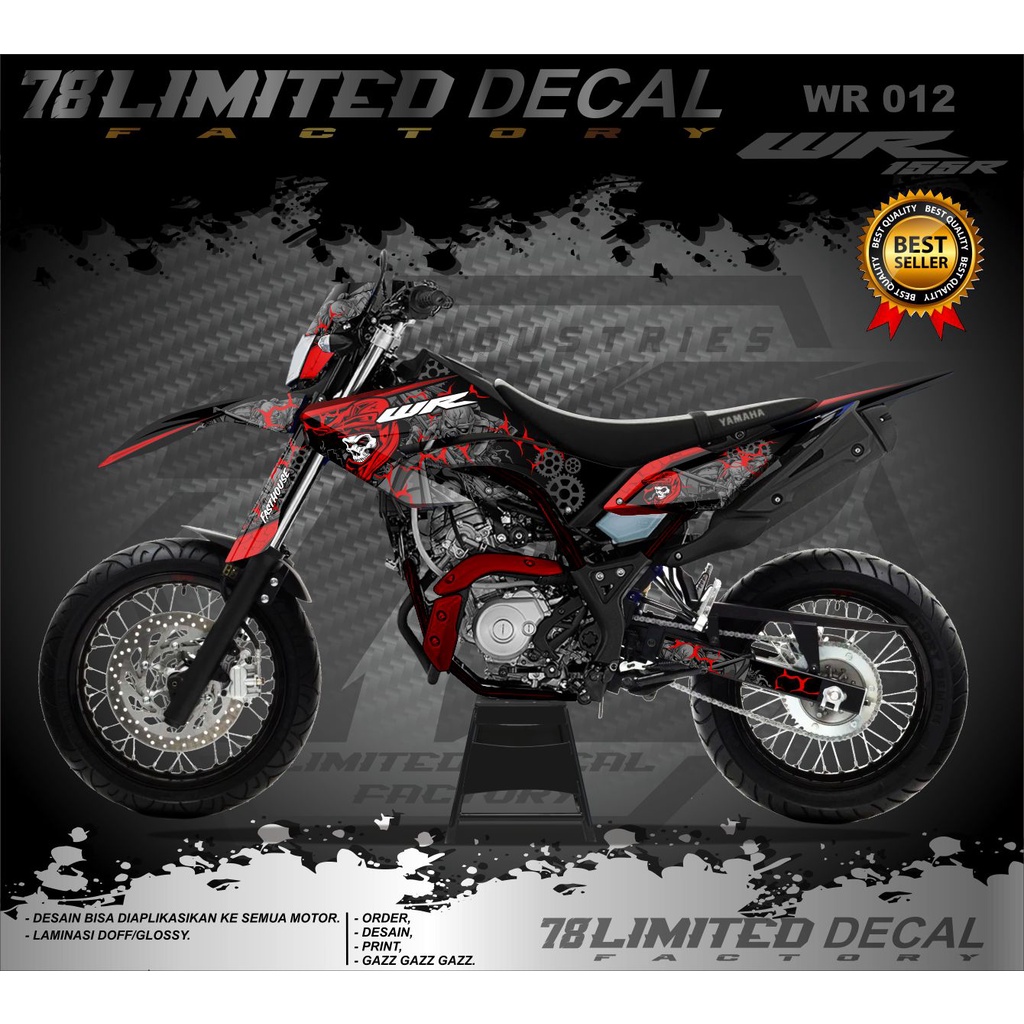 Jual Decal Sticker Yamaha WR 155 Desain Skull Zombie Supermoto WR155 ...