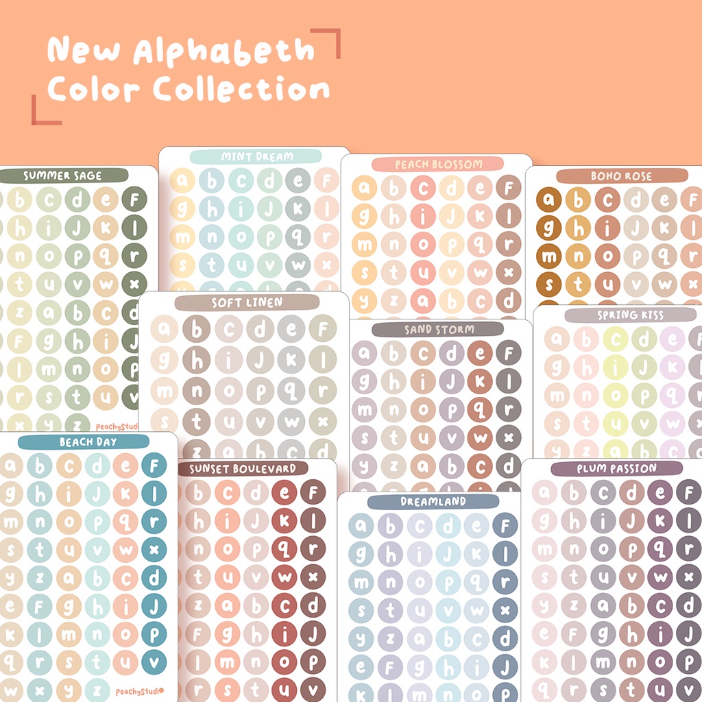 Jual Alphabet/Number Aesthetic Sticker Sheet kiss cut sticker huruf ...