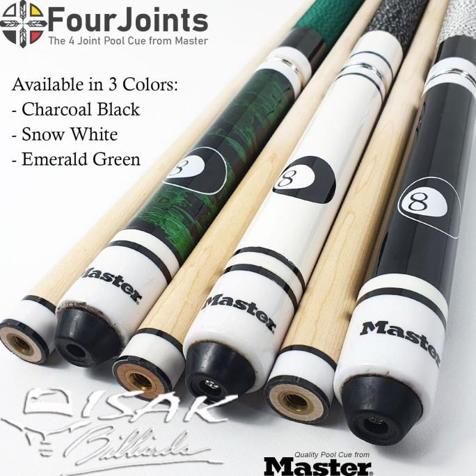 Jual Master 4 Four Joints Pool Cue Black - Maple Billiard Stick Stik ...