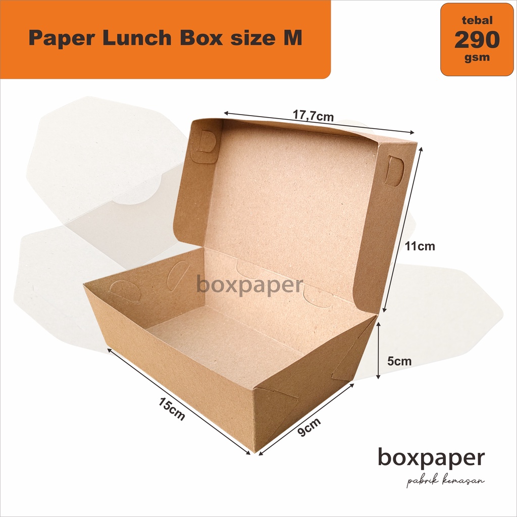 Jual Paper Lunch Box Size M Paket Hemat 50pcs & 47pcs Craft Laminasi ...