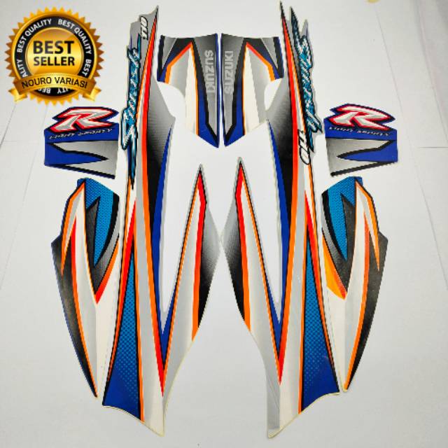 Jual striping suzuki smash 110 r 2005 2006 silver biru body standar ...