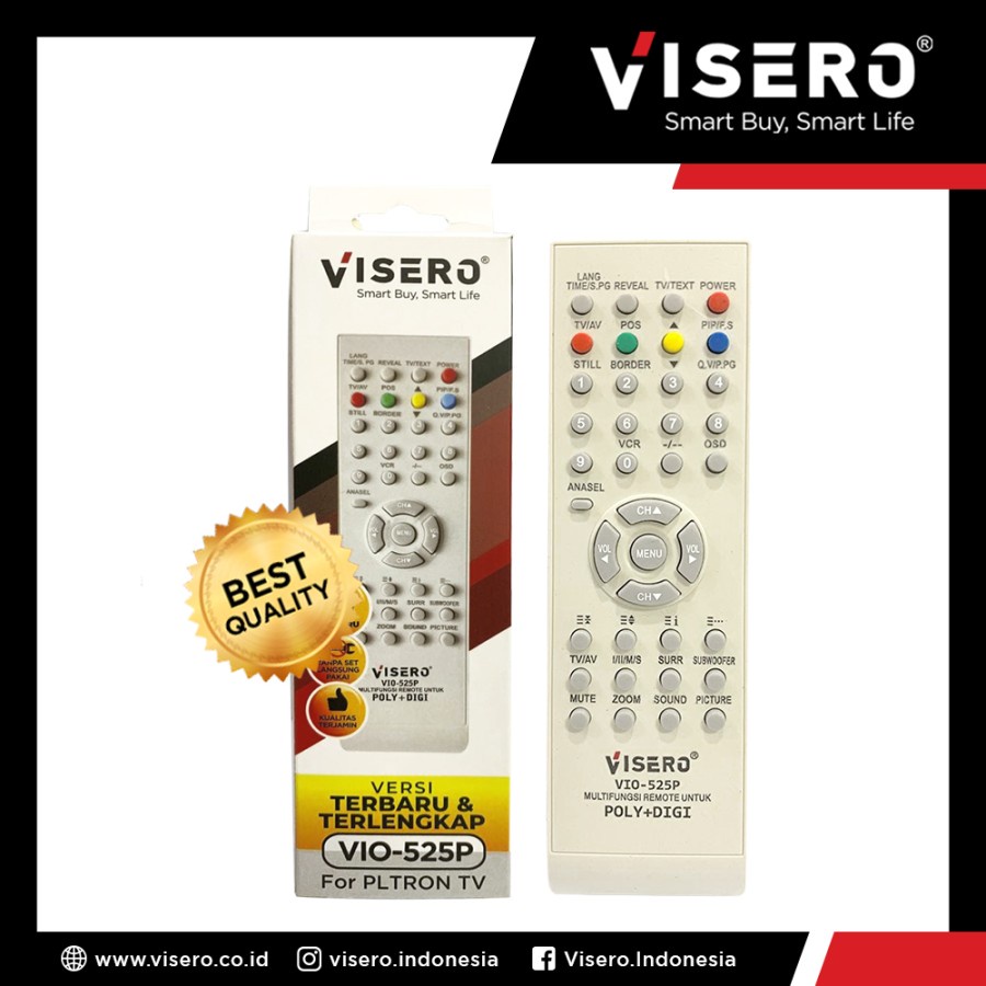 Jual Remot Remote Tv Polytron / Digitec Tabung Visero Tanpa Program VIO ...