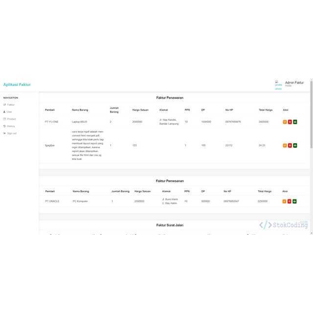 Jual Aplikasi Arsip Data Faktur Berbasis Web Codeigniter | Shopee Indonesia