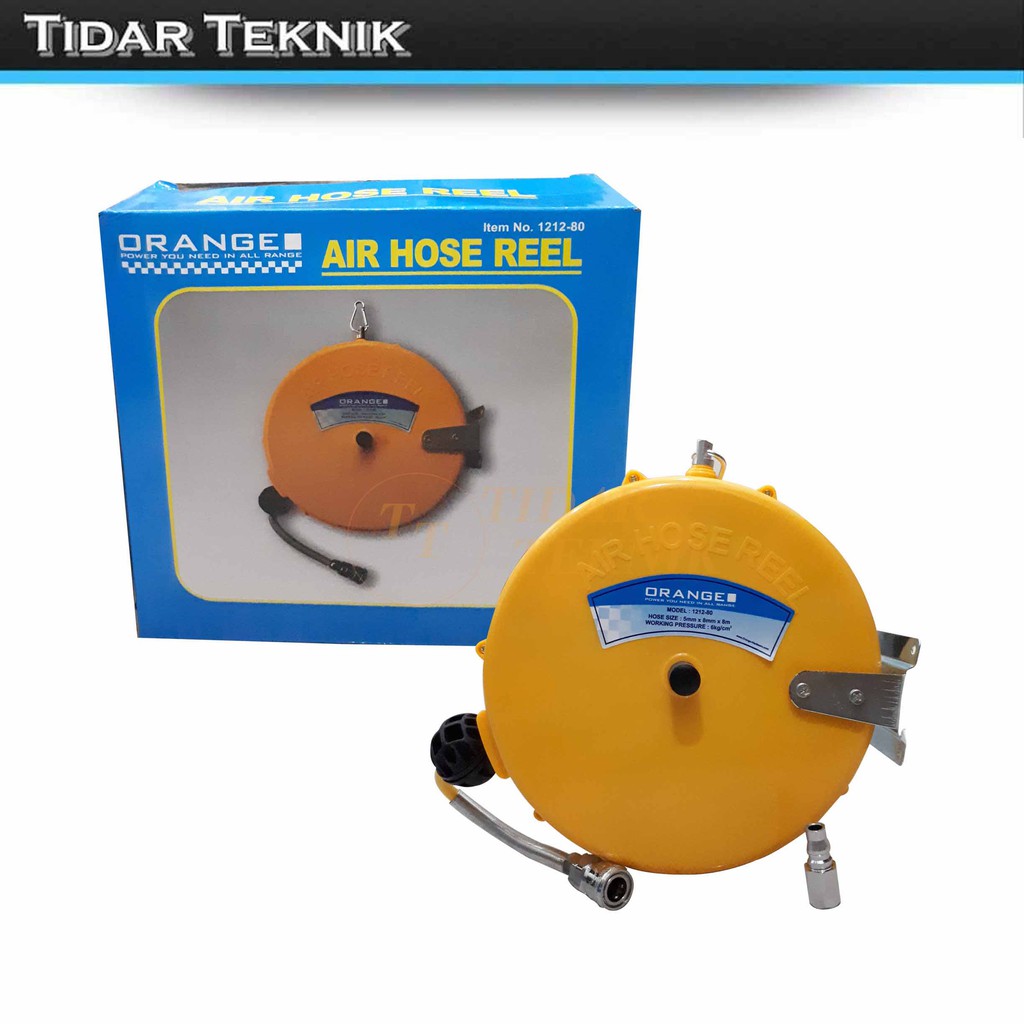 Jual Air Hose Reel ORANGE / Gulungan Selang Angin 30 Feet ( +/- 9 meter ...