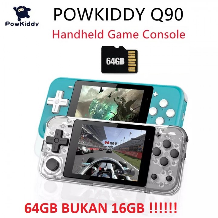 Jual POWKIDDY Q90 Retro Games Handheld Console 64GB - Game Nostalgia Jadul | Shopee Indonesia
