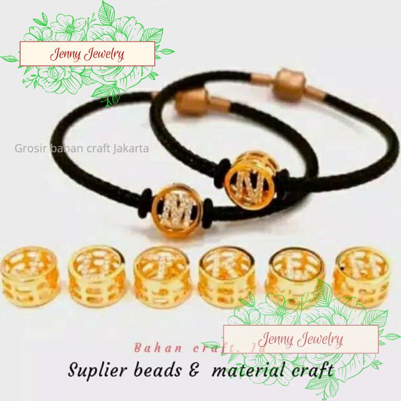 Jual GELANG TALI KAWAT WIRE ROPE WATER PROF LAPIS EMAS LIONTIN HURUF ...