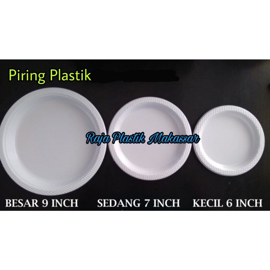 Jual Piring Makan Plastik / Piring kue plastik ukuran 6, 7 dan 9 inch ...