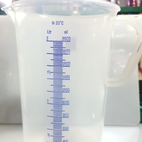 Jual Gelas ukur / gelas takar plastik tebal 2 Liter / Gelas takar adonan Plastik PUTIH | Shopee ...